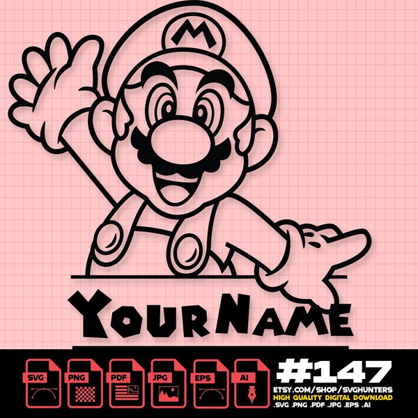 Mario Svg - Etsy