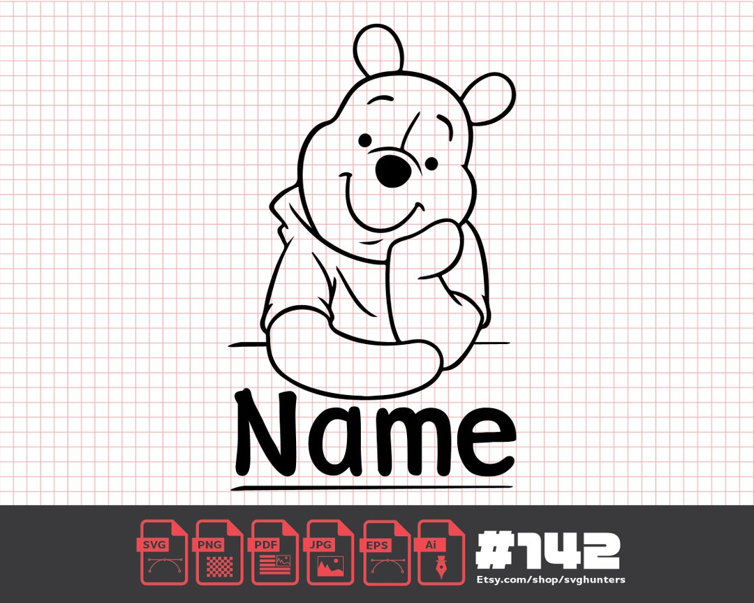 POOH NAME SVG Bundle Font Included Cricut Cut File, Instant Download ...