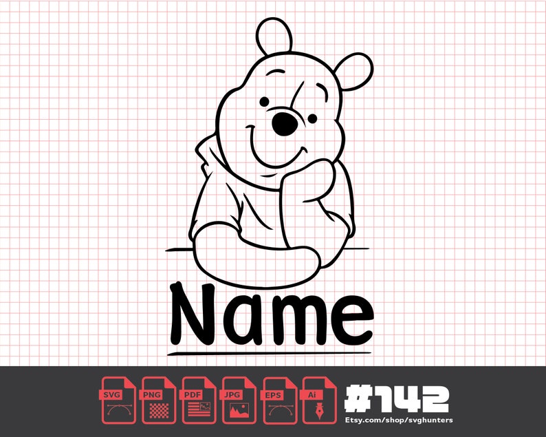 POOH NAME SVG Bundle Font Included Cricut Cut File, Instant Download ...