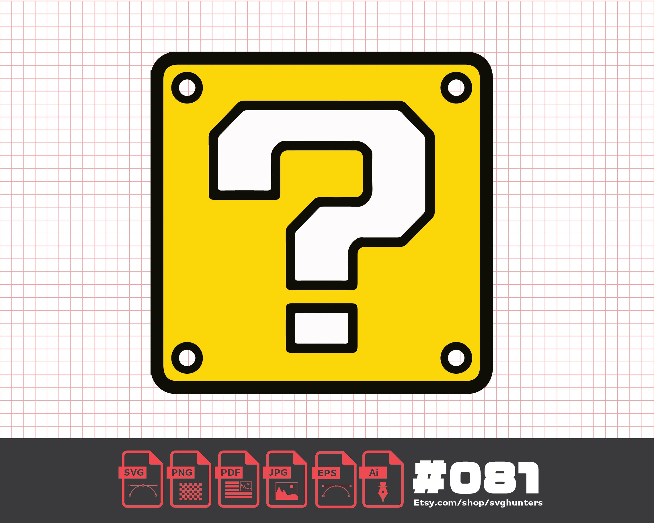 Super MARIO Bros Box Question Mark Vector SVG Png, 44% OFF