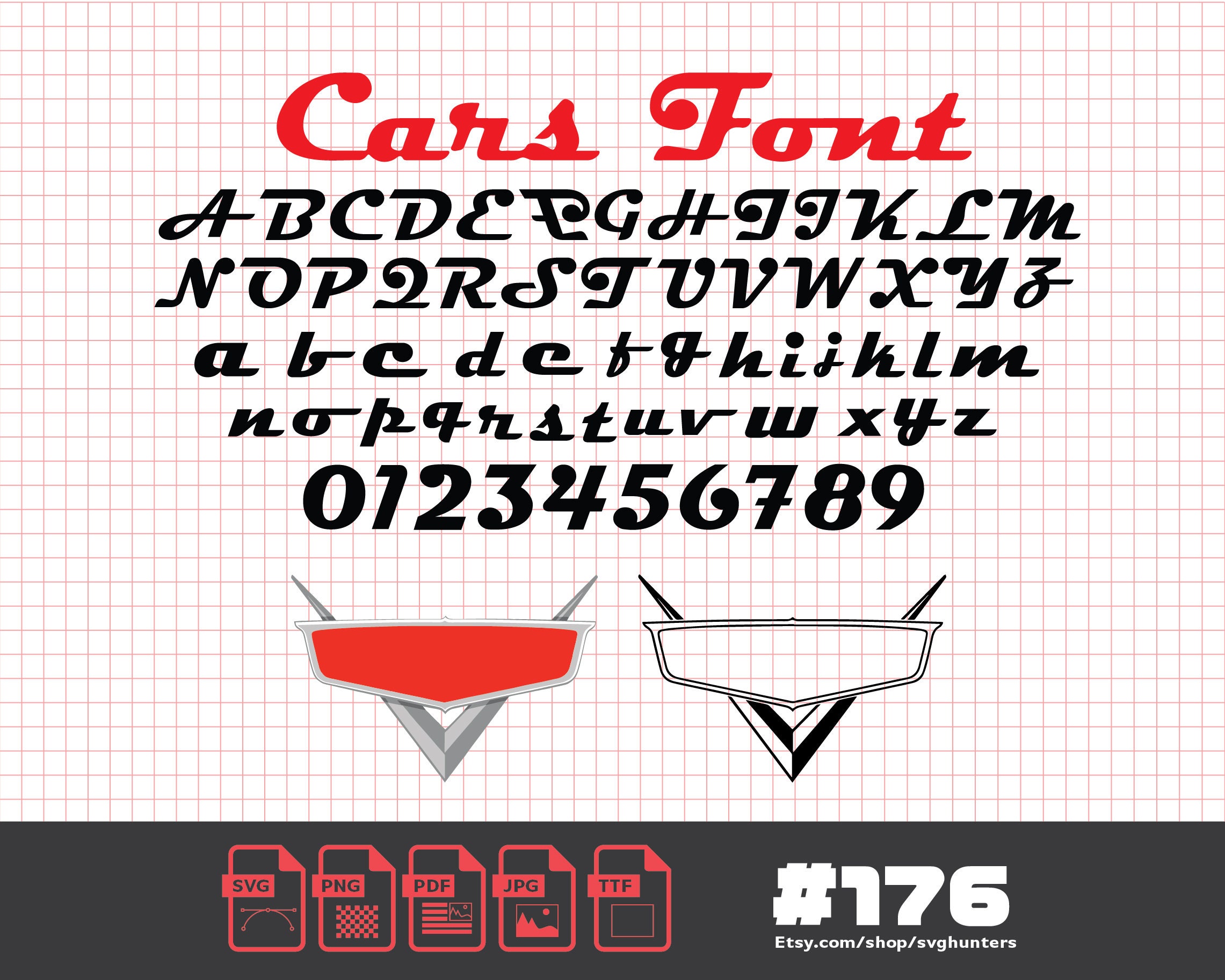 CARS FONT BUNDLE Svg Bundle for Cricut Diy Crafts Shirts Mugs Bottles ...