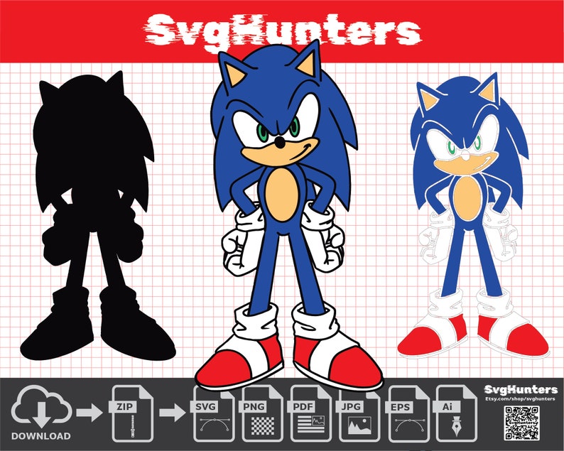 Sonic Svg Bundle Cricut Cut File Instant Download SVG PNG - Etsy