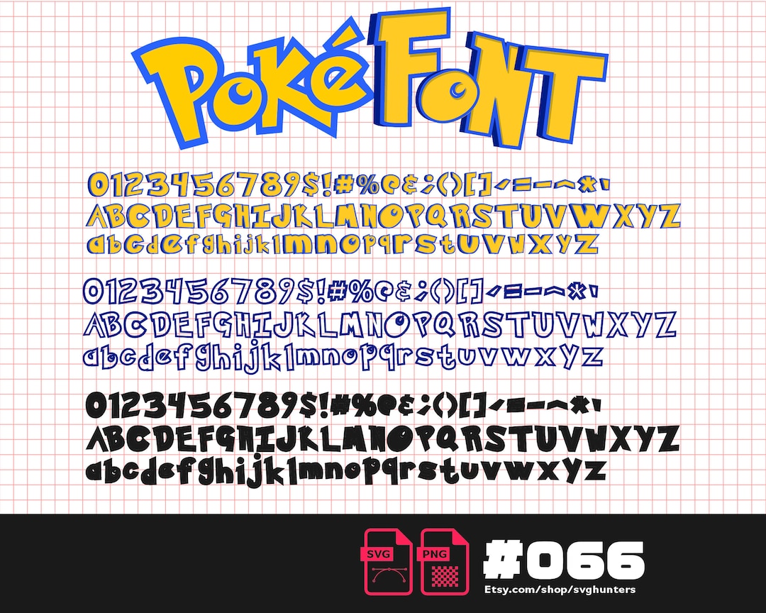 Pokemon FONT SVG PNG Bundle Cricut File Instant Download - Etsy