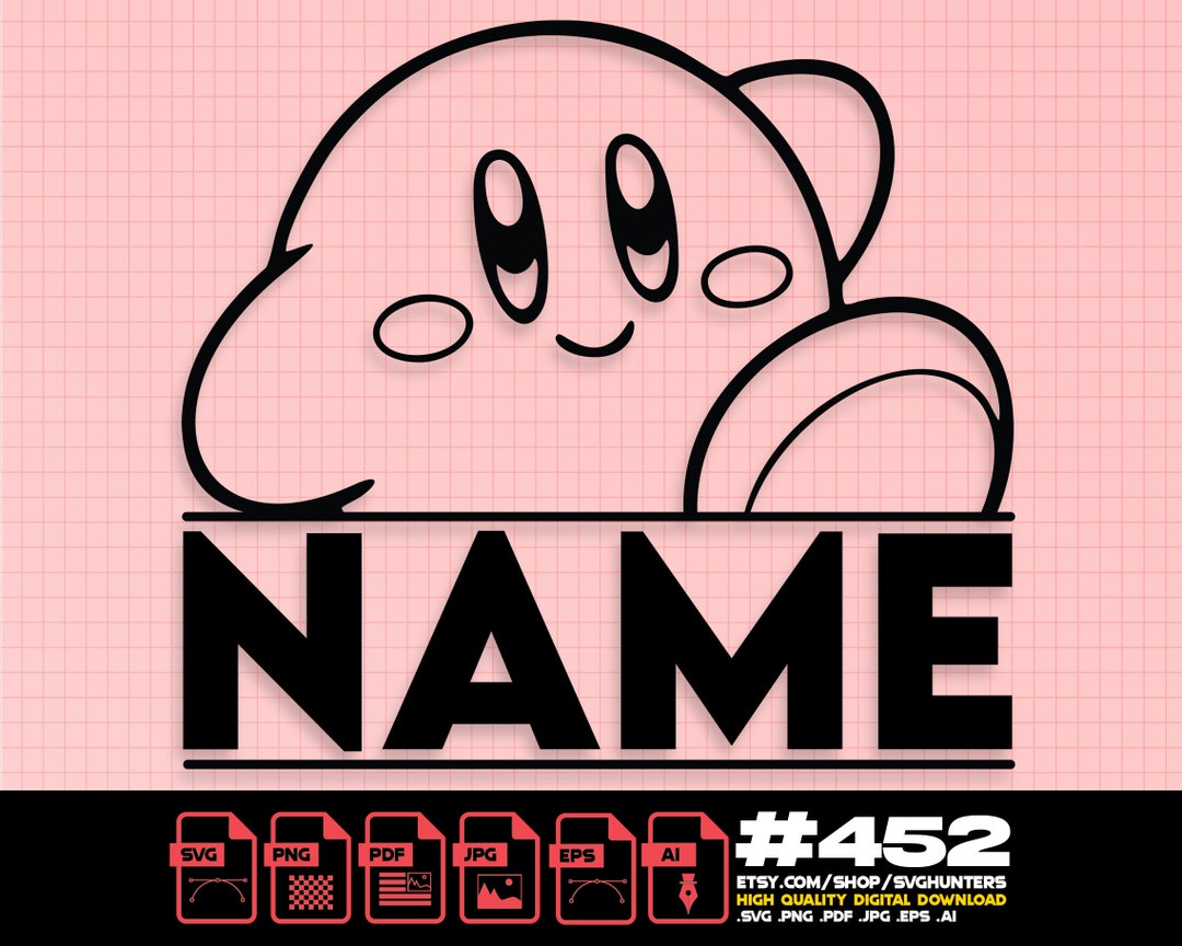 KIRBY SVG BUNDLE Font Included Kirby Png Retro Video Game Character Svg ...