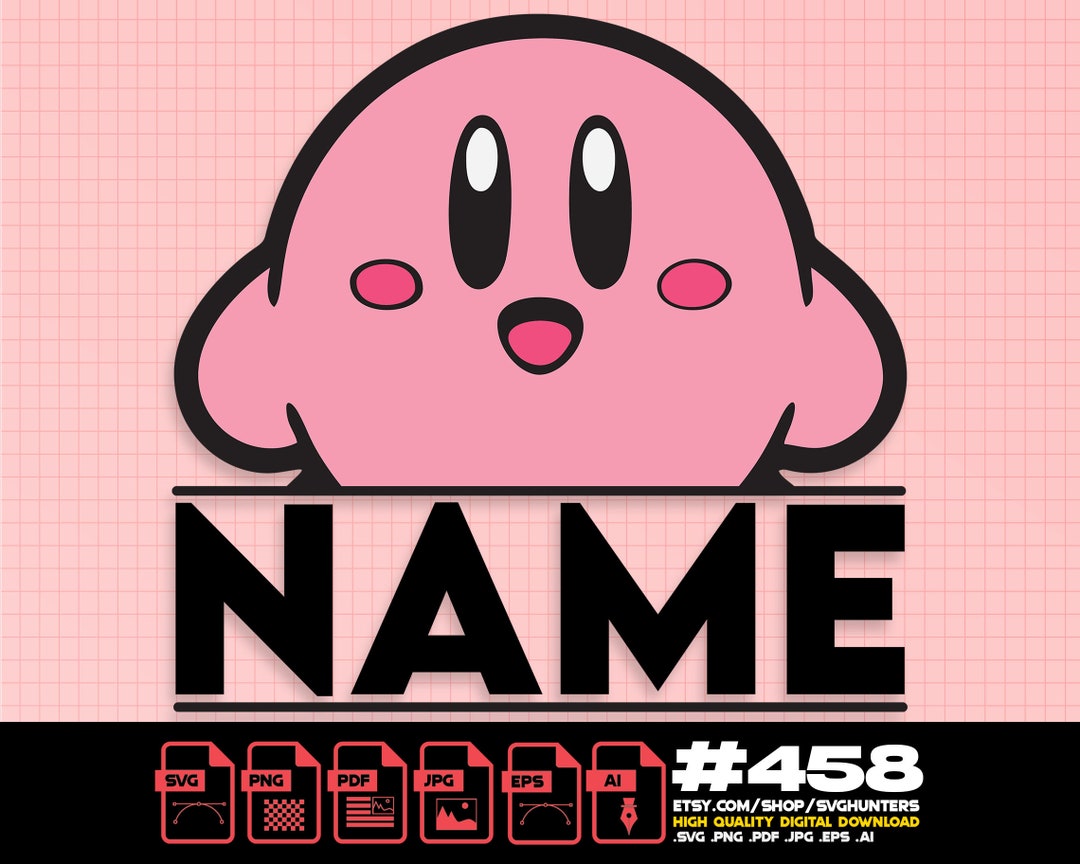 KIRBY SVG BUNDLE Font Included Kirby Png Retro Video Game Character Svg ...