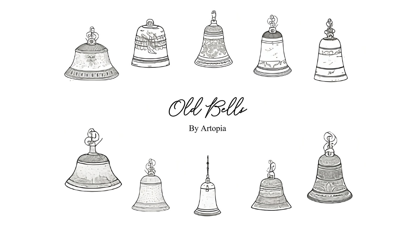 130 Bell Designs, Clipart PNG, Vintage Bells, Realistic Bells, Fine ...