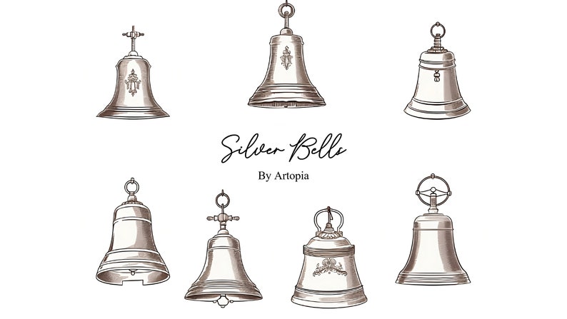 130+ Bell Designs, Clipart PNG, Vintage Bells, Realistic Bells, Fine ...