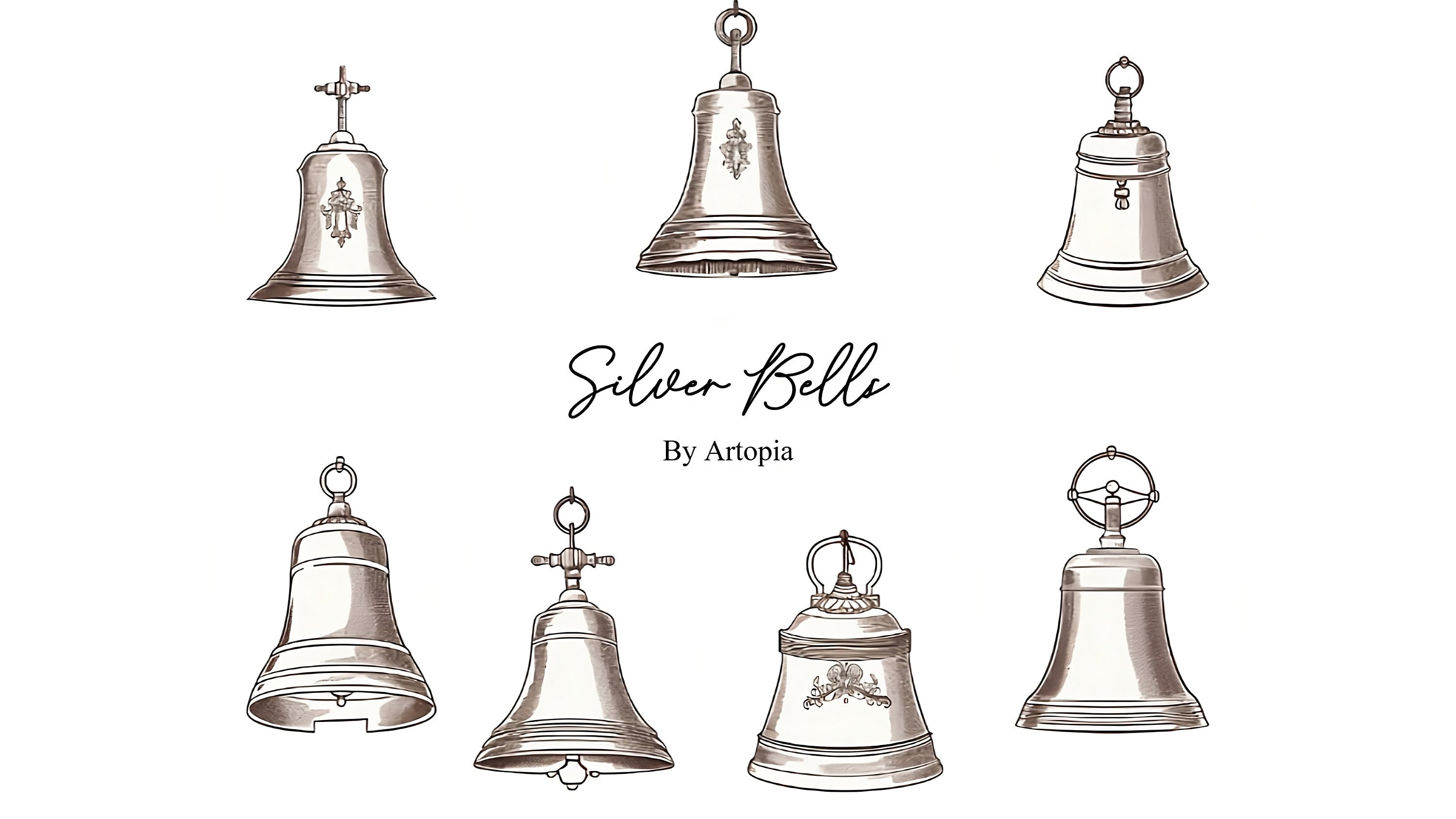 130+ Bell Designs, Clipart PNG, Vintage Bells, Realistic Bells, Fine ...