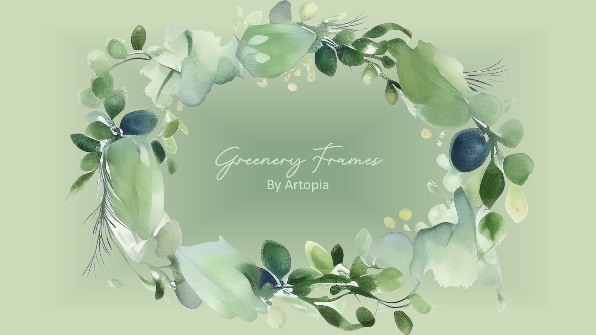 Greenery Frames Clipart Pngs, Wreath Greenery Frames, Rectangle Frames ...