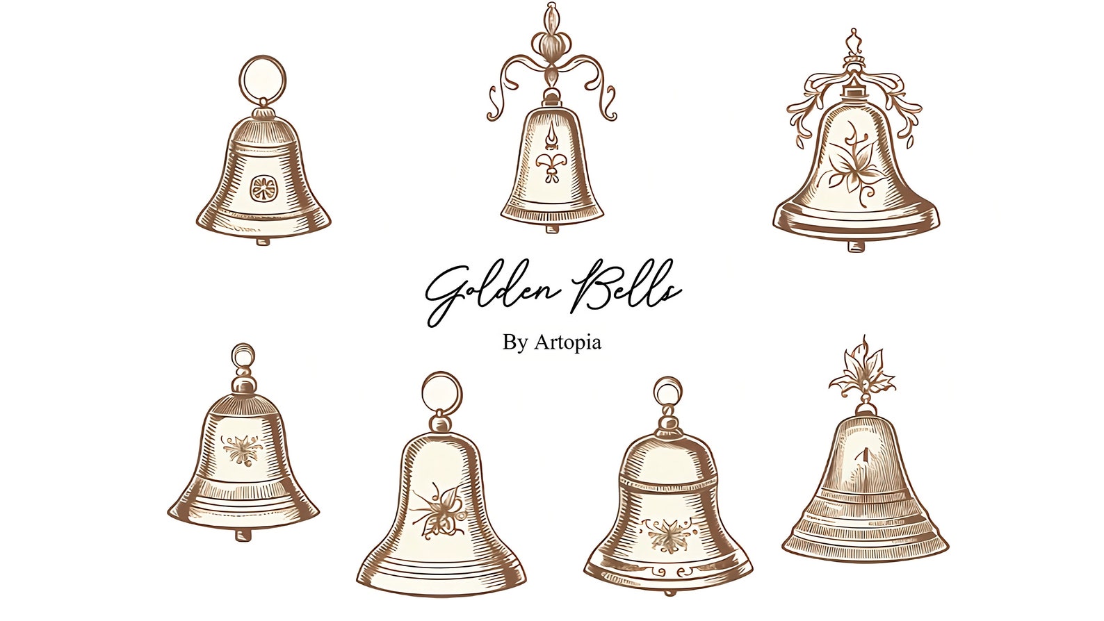 130+ Bell Designs, Clipart PNG, Vintage Bells, Realistic Bells, Fine ...