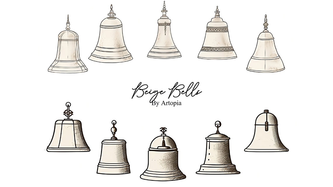 130+ Bell Designs, Clipart PNG, Vintage Bells, Realistic Bells, Fine ...