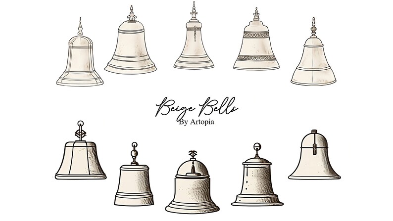 130+ Bell Designs, Clipart PNG, Vintage Bells, Realistic Bells, Fine ...