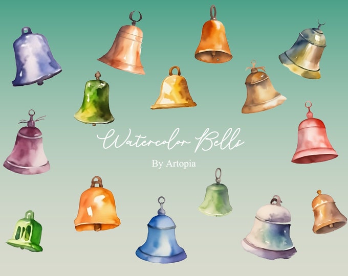 130 Bell Designs, Clipart PNG, Vintage Bells, Realistic Bells, Fine ...
