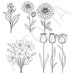 50 Thin Line Flower Bundle, Clipart Pack, Flowers, Thin Line Flowers ...