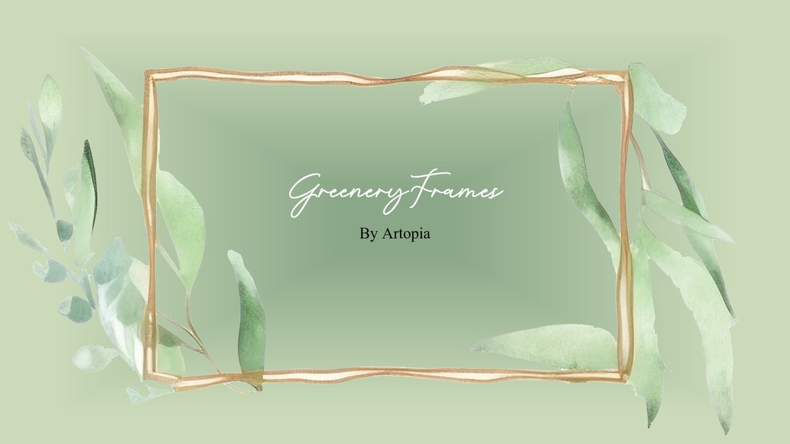 Greenery Frames Clipart Pngs, Wreath Greenery Frames, Rectangle Frames ...