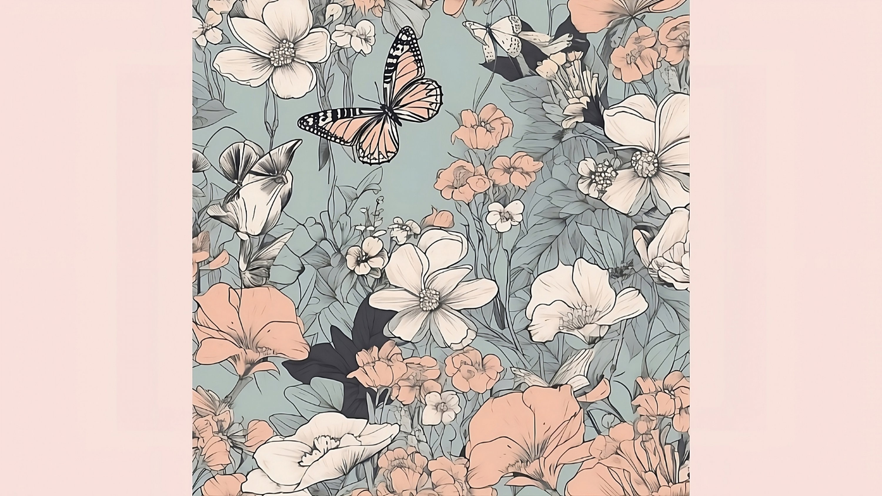 Butterfly Flowers Clipart PNG Pastel Colors Butterfly - Etsy