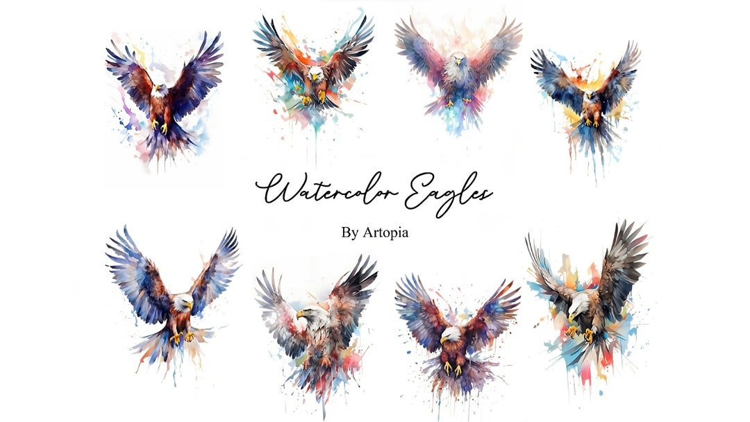 Watercolor Eagles Clipart, Bundle Eagles, Eagle Images, Watercolor ...