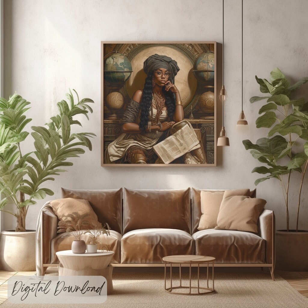 The Studious Muse Digital Download, Printable Wall Art, Black Art, Neo ...