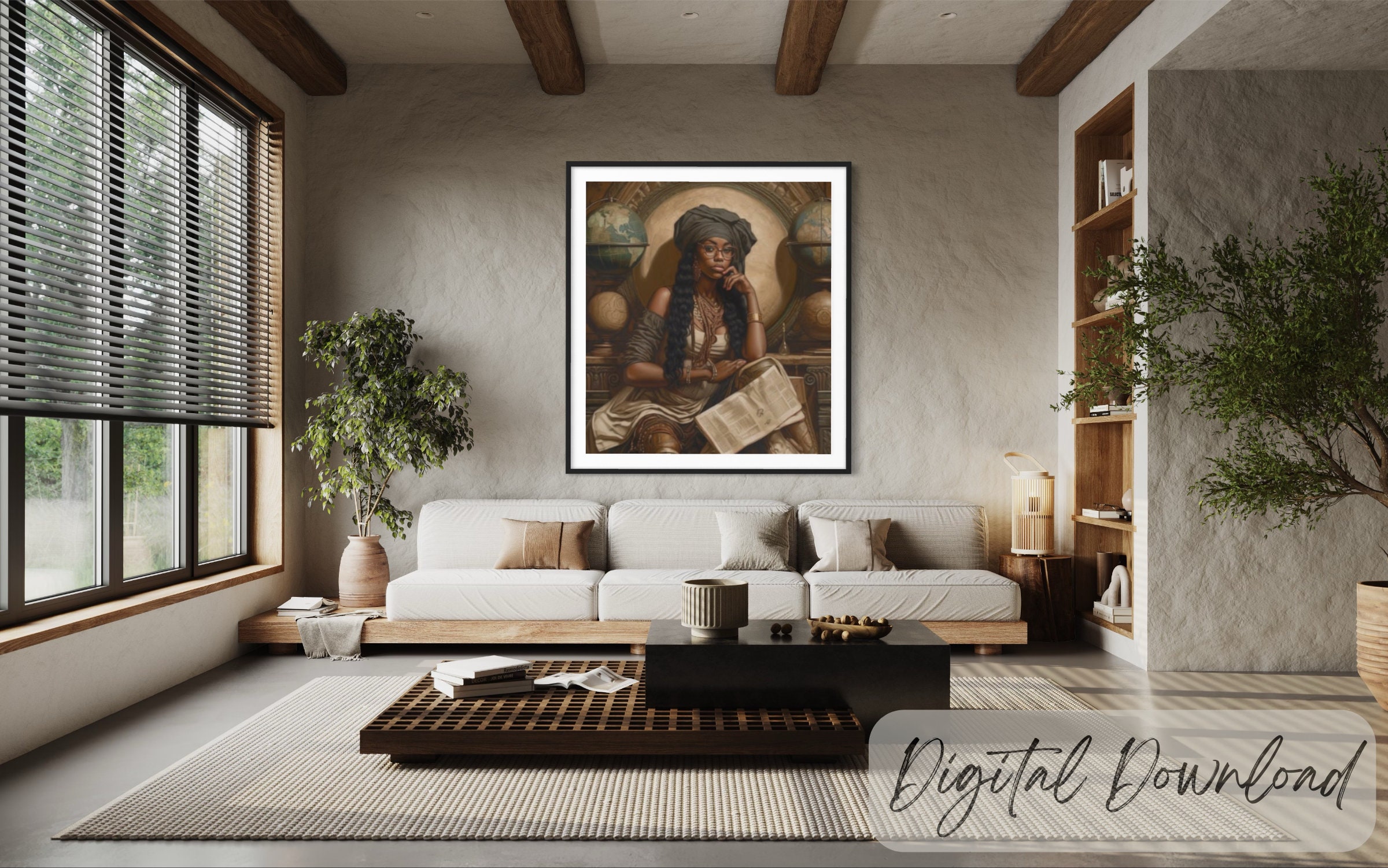 The Studious Muse Digital Download, Printable Wall Art, Black Art, Neo ...