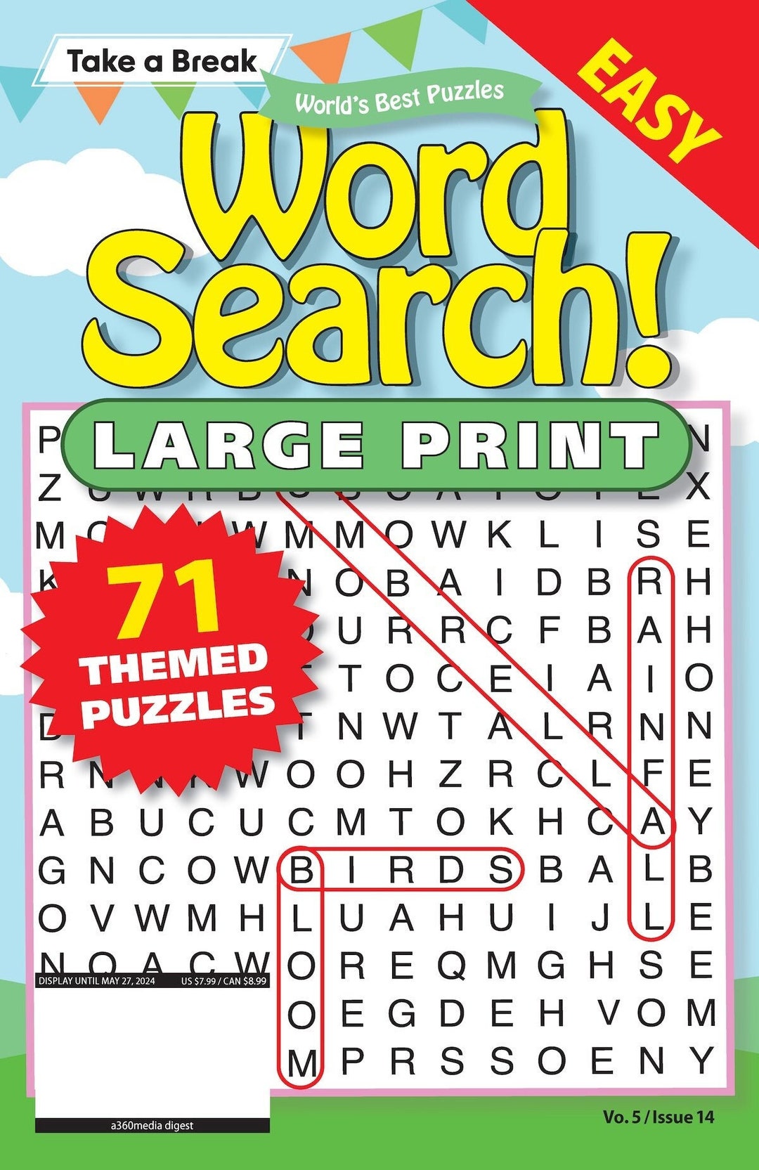 World's Best Puzzles Word Search Easy Large Print, Volume 5 Issue 14 71 ...