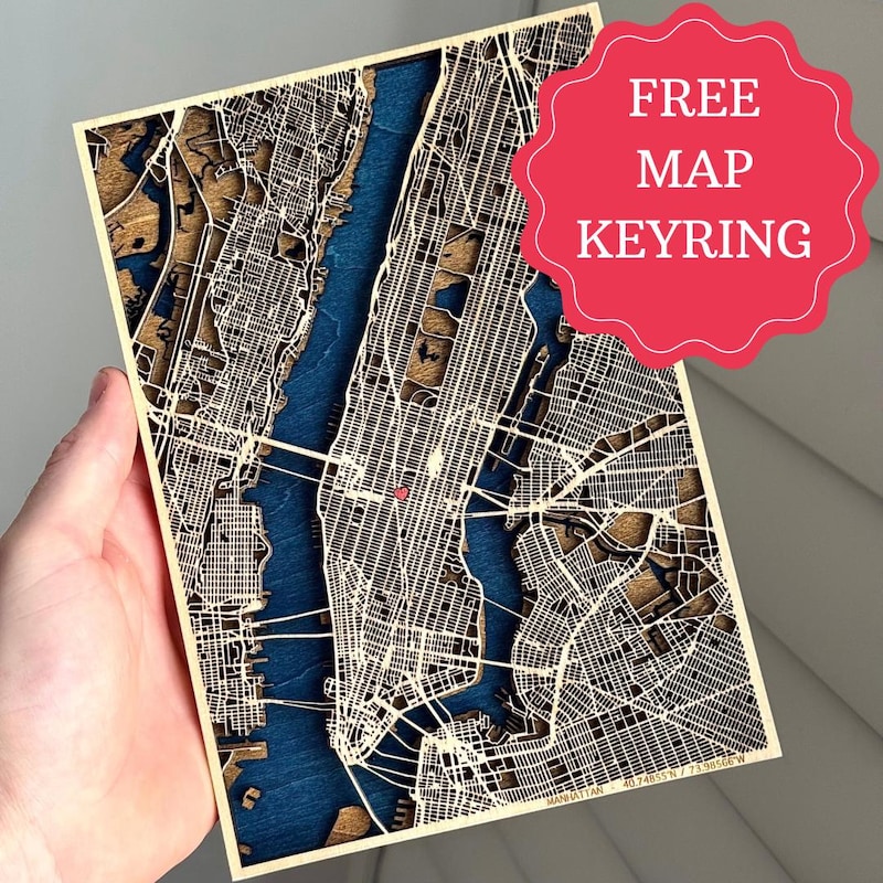 Lasercut Wooden Map - Etsy UK