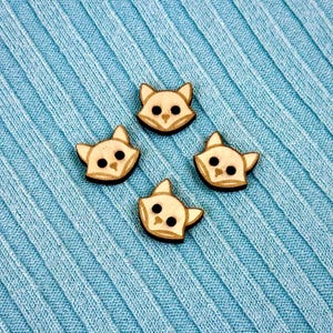 Engraved Fox Wooden Button: Crochet & Knitting Craft Supplies - Etsy
