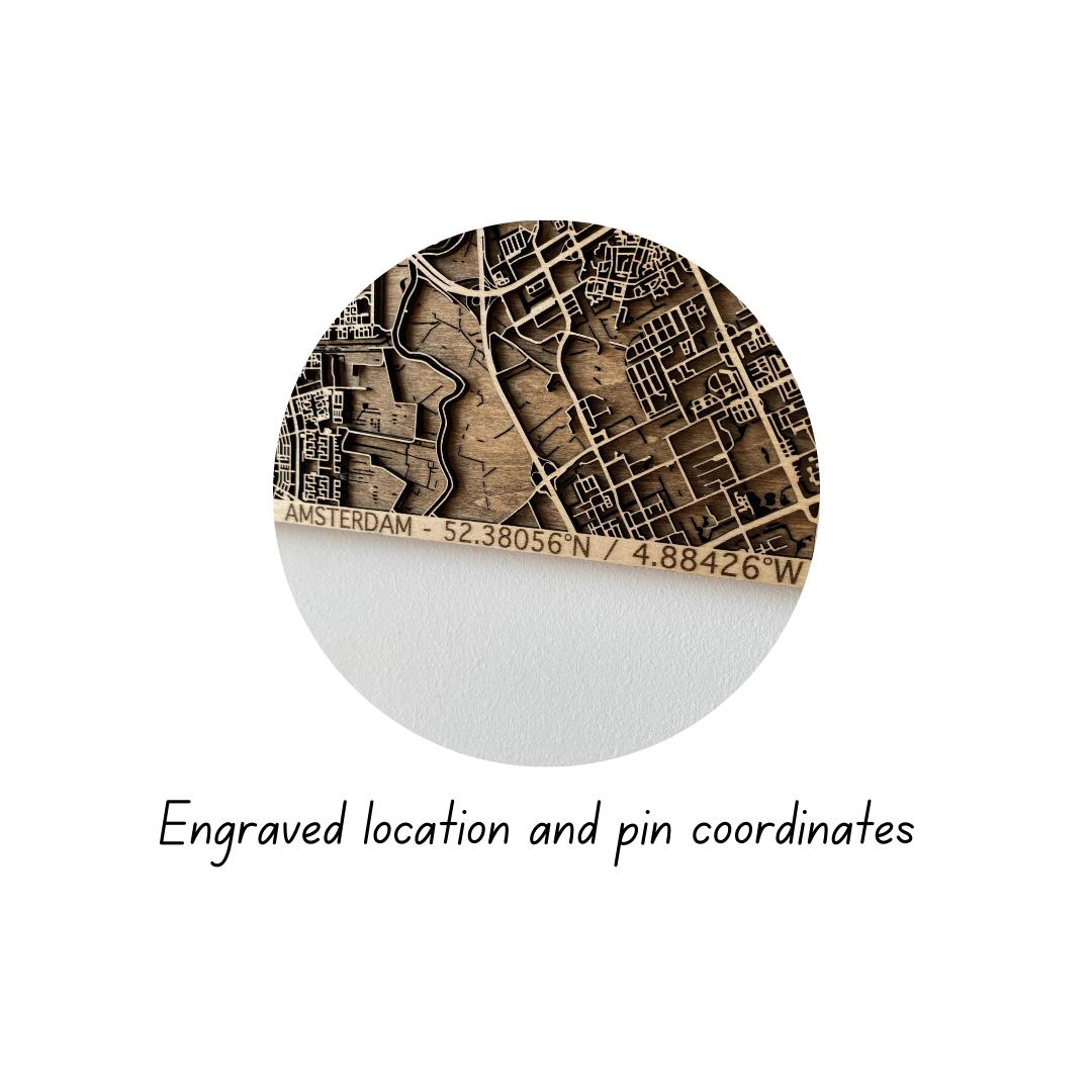 Personalised 3D Wooden Map Wedding Gift for Couples Wedding Gift for ...