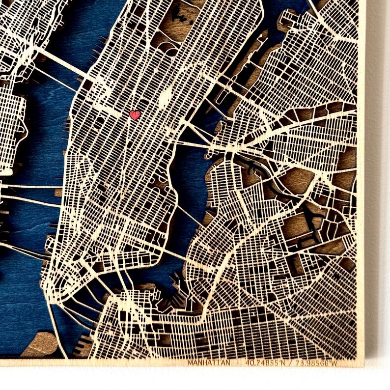 Personalized 3D Wooden Map | Laser Cut Anniversary Gift - Etsy
