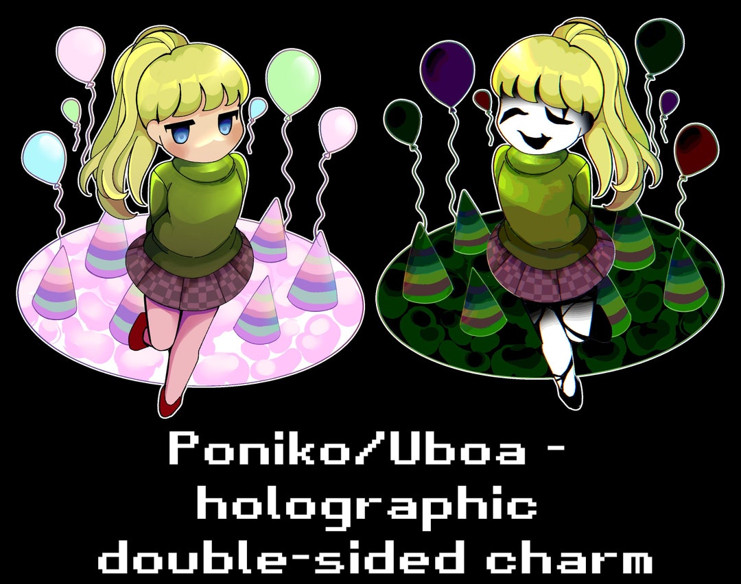 Yume Nikki Poniko/uboa Double-sided Holographic Charm - Etsy