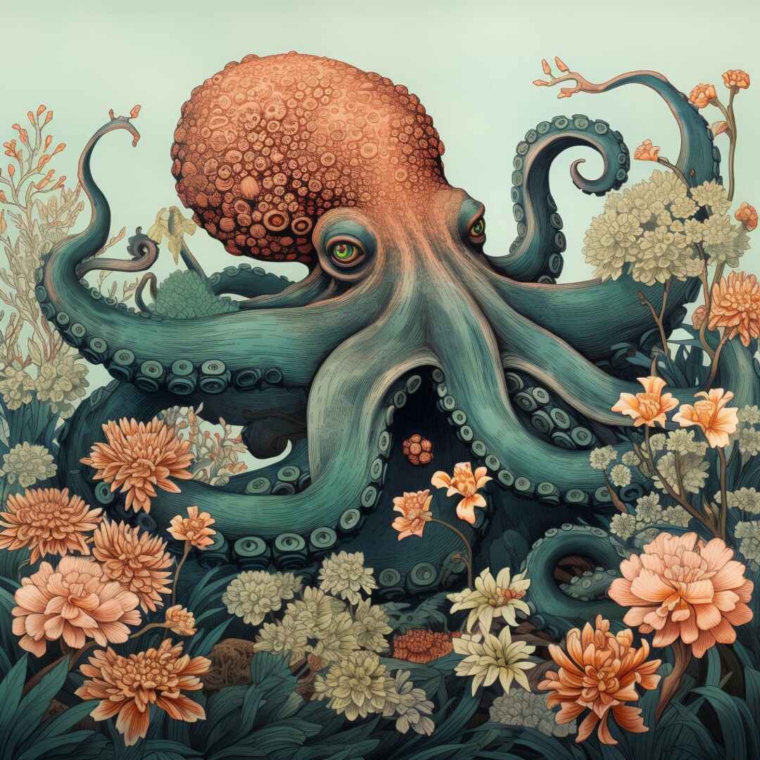 William Morris Octopus Tapestry, Woodland Gothic Hanging Gift for Her ...