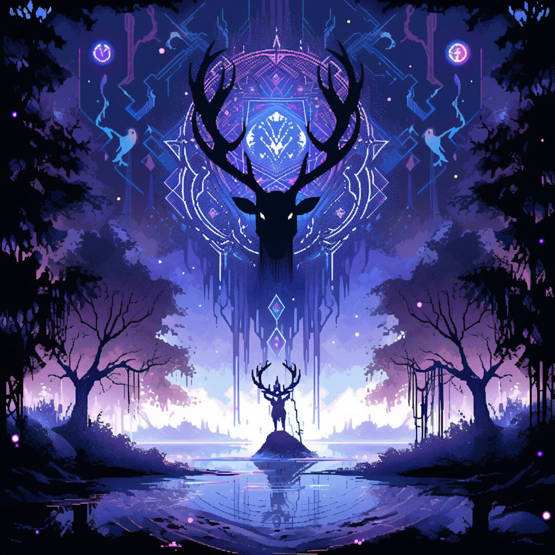 Eldritch Ice Antler Psychedelic Tapestry, Trippy Wall Hanging Home ...