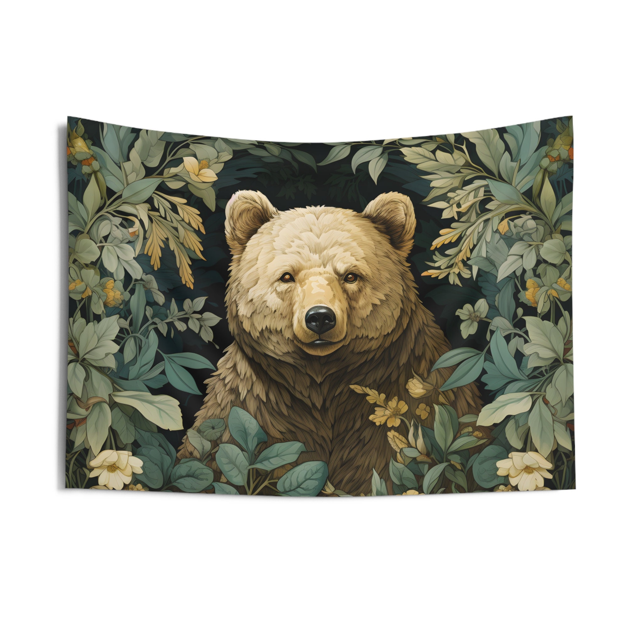 William Morris Brown Bear Tapestry Woodland Gothic Hanging - Etsy