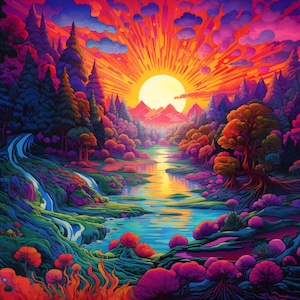 5 Trippy Forest Wallpaper Psychedelic Forest Printable Wall Art Trippy ...