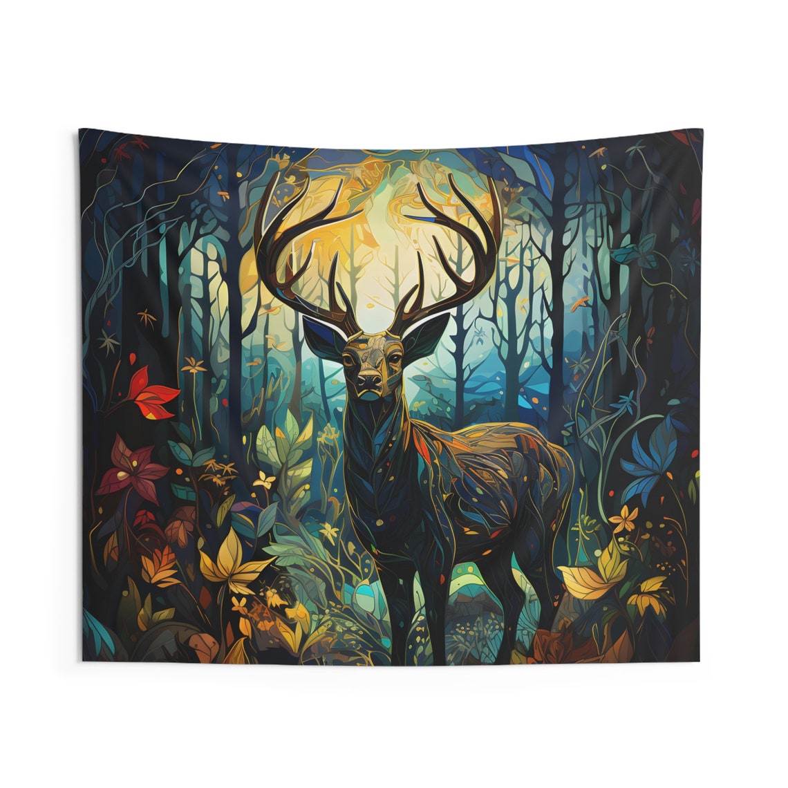Psychedelic Deer Tapestry Large Wall Art Gothic Victorian - Etsy