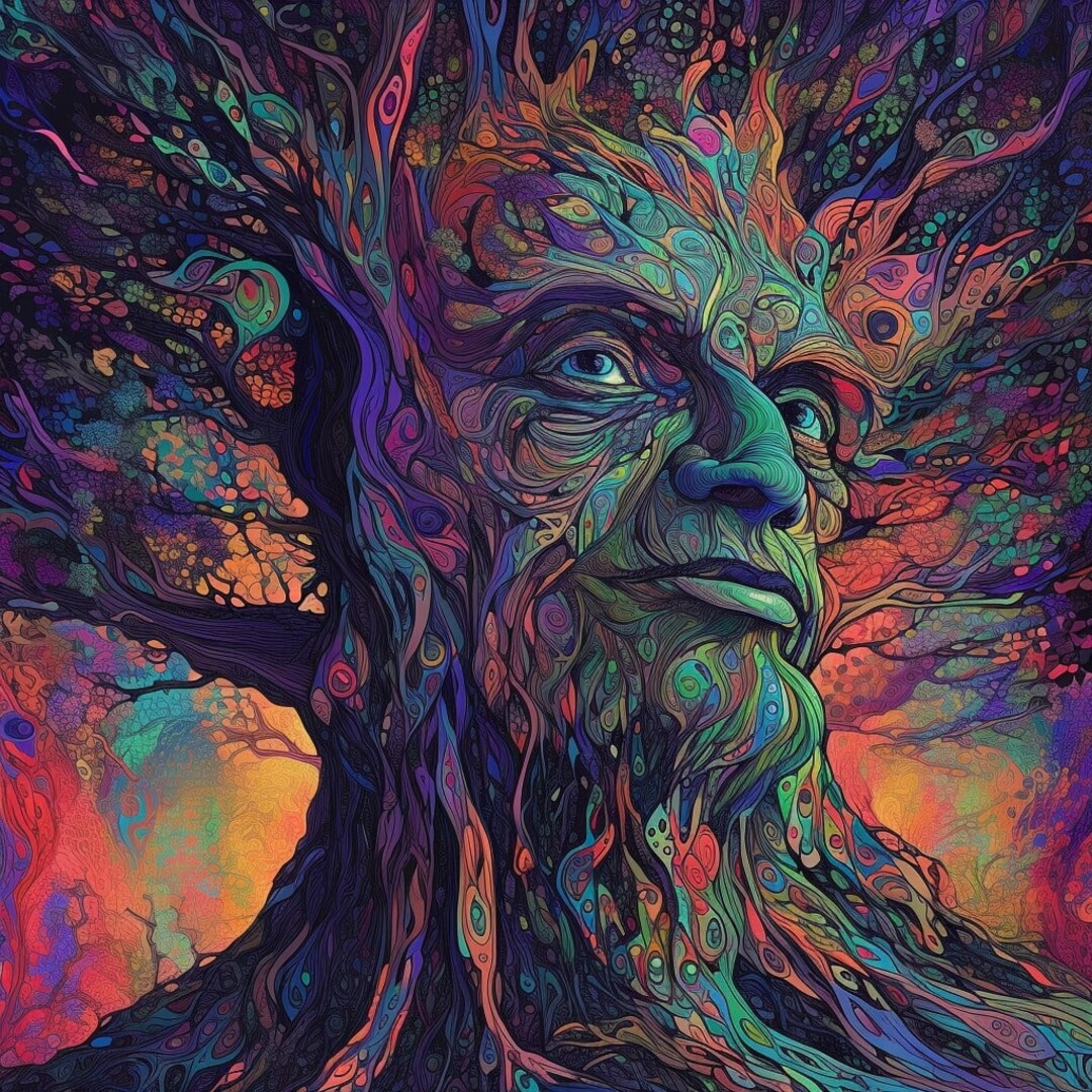 Trippy Vibrant Tapestry Psychedelic Art Entity Wall Hanging Decor ...