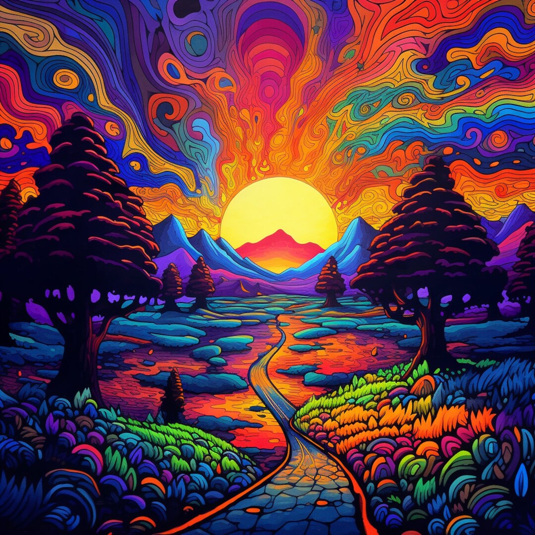 Vibrant Trippy Psychedelic Tapestry Gift for Bedroom Wall Decor Wall ...