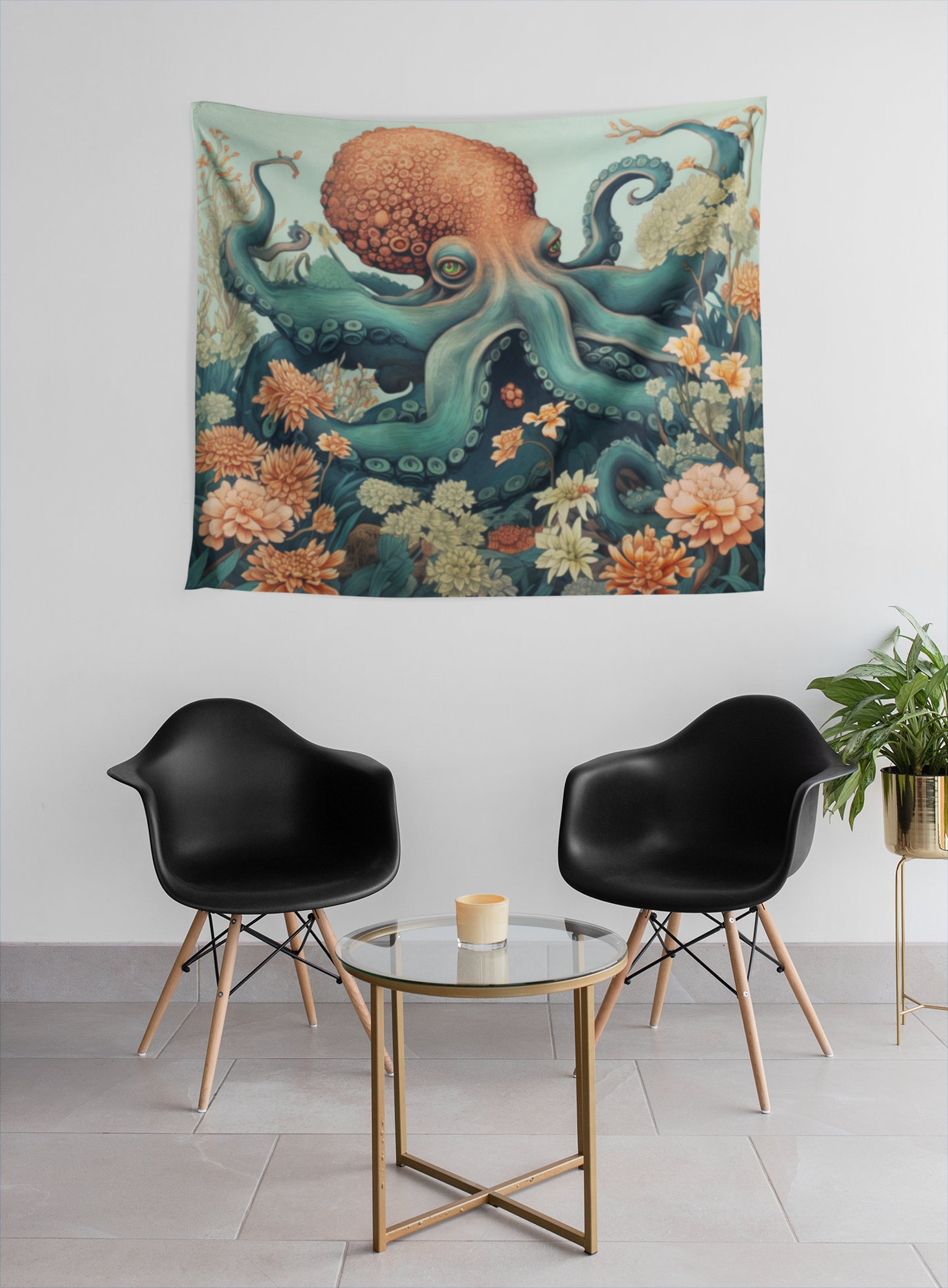 William Morris Octopus Tapestry Woodland Gothic Hanging Gift - Etsy