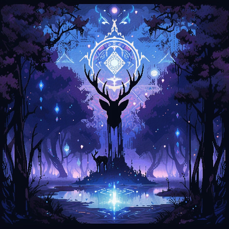 Eldritch Ice Deer Antler Psychedelic Tapestry, Trippy Wall Hanging Home Decor Gift for Her ...