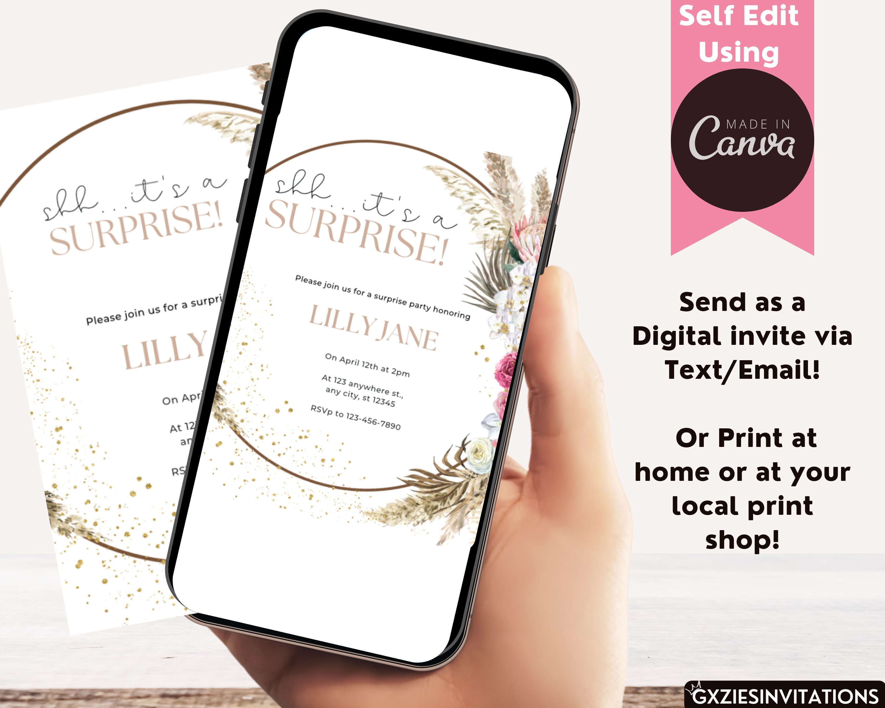 Surprise Party Invitation, Birthday Invitation, Surprise Birthday ...