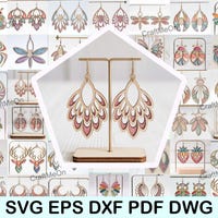 Boho Style Wood Earring Svg Laser Cut File Digital Download - Etsy