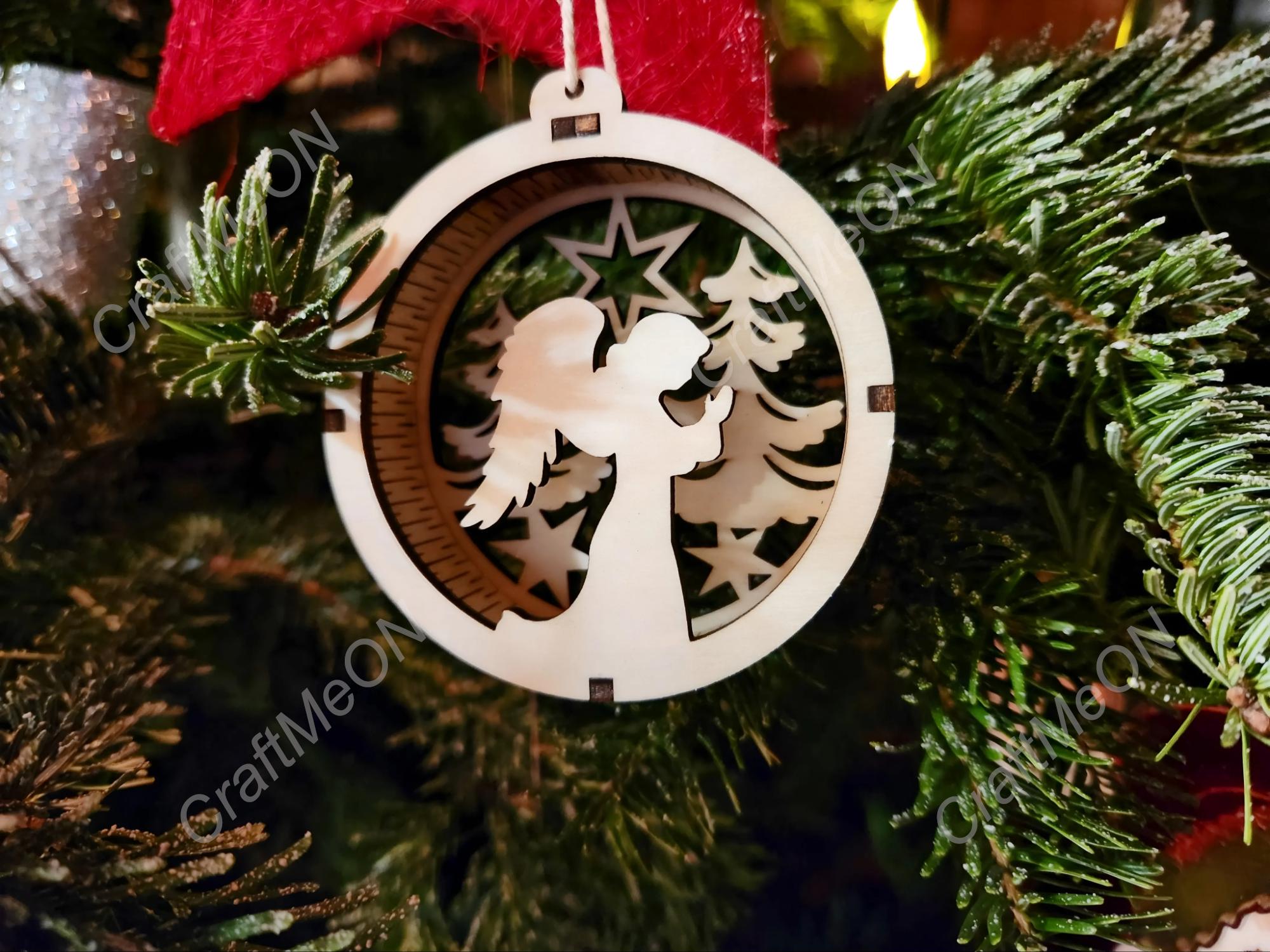 Bundle of 3D Christmas Ornaments, 2 Layers, Tree Decorations, Hanging ...