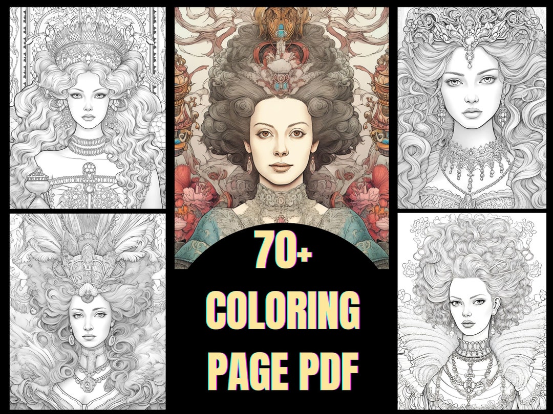 Diary of Art Queen of Hearts Adult Coloring Page Pdf of Graceful Queens ...