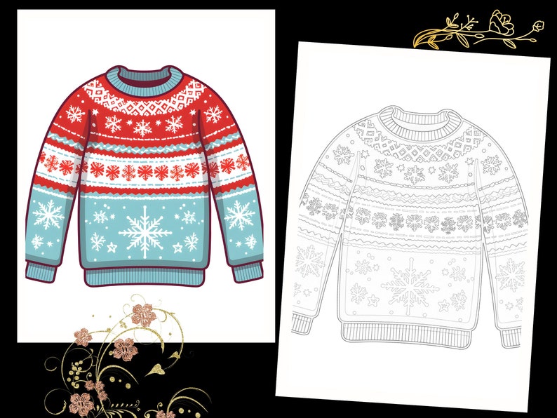 20 Cozy Christmas Jumper Coloring Pages: Festive Knitwear Design With ...