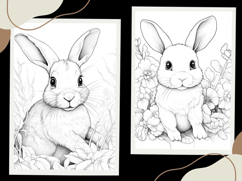 Delightful Bunny Coloring Pages Detailed Artistry for Adults & Teens ...