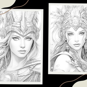 Fantasy Coloring Pages for Adults – Mystic Maidens of the Paladin Realm ...