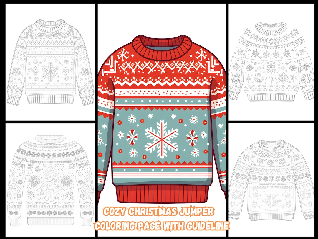 20 Cozy Christmas Jumper Coloring Pages: Festive Knitwear Design With ...