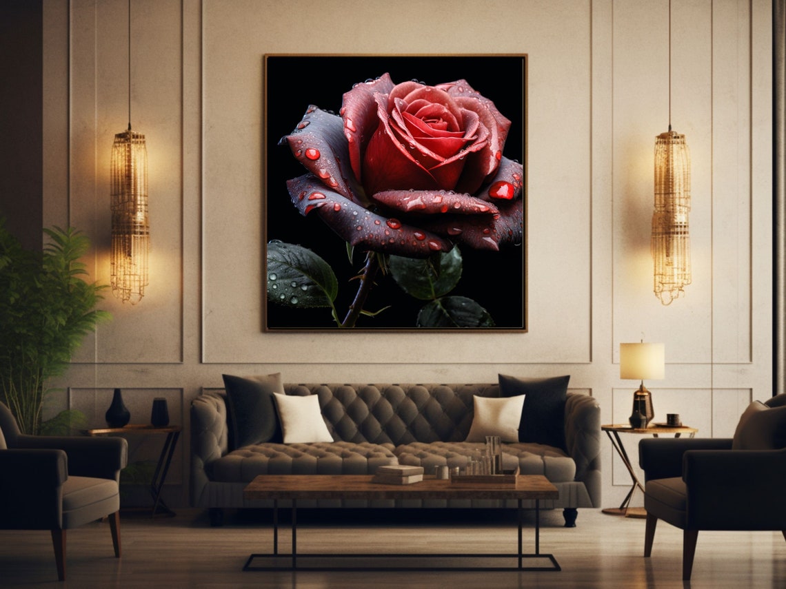 Red Rose Forever Red Rose Canvas Poster Prints Gift for Parents - Etsy