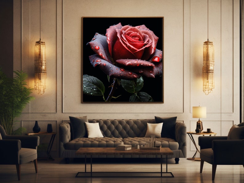 Red Rose Forever Red Rose Canvas Poster Prints Gift for Parents - Etsy
