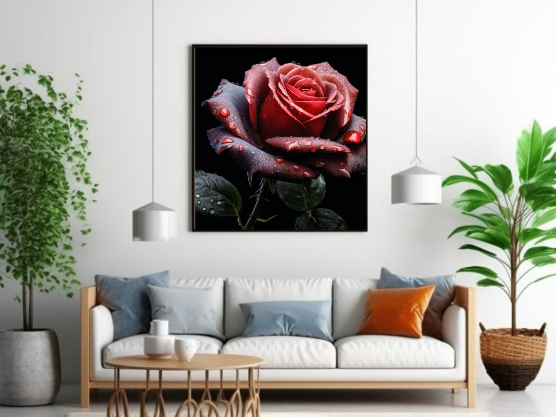 Red Rose Forever Red Rose Canvas Poster Prints Gift for Parents - Etsy
