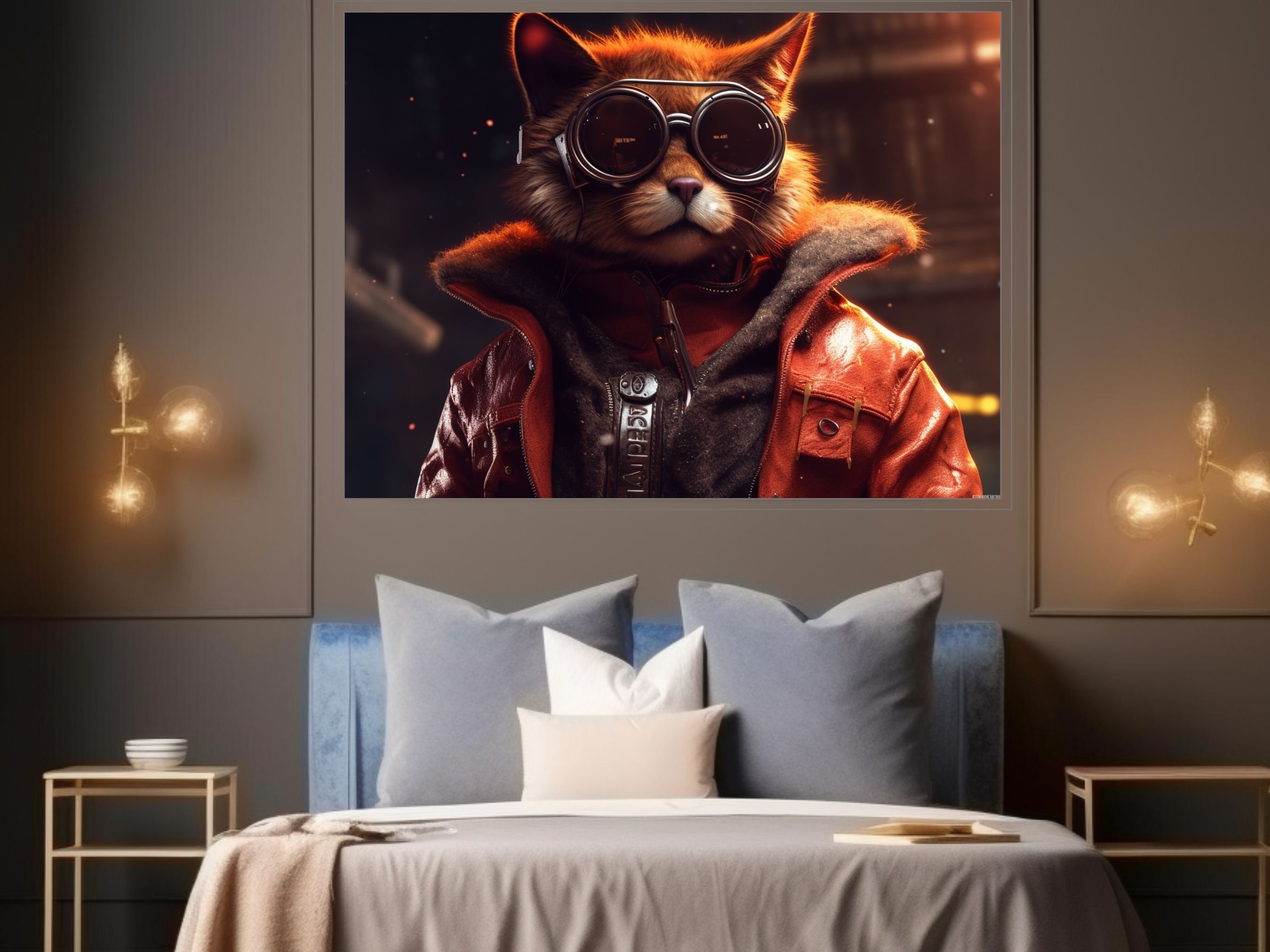 Cat Picture Print Out Poster Cat Lovers Gift Canvas Prints 24X36 Poster ...